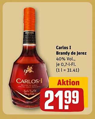 Carlos I Brandy De Jerez - 40% Vol. Angebot bei REWE Center