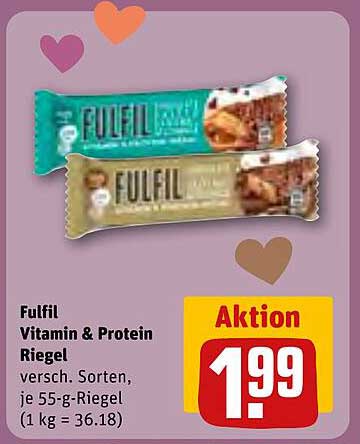 Fulfil Vitamin & Protein Riegel - Verschiedene Sorten, Je 55-G-Riegel ...