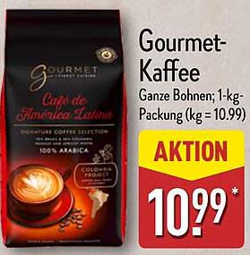 Gourmet-Kaffee - Ganze Bohnen, 1-Kg-Packung Angebot bei Aldi Nord