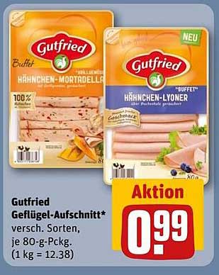 Gutfried Geflügel-Aufschnitt - Verschiedenen Sorten Angebot bei REWE Center