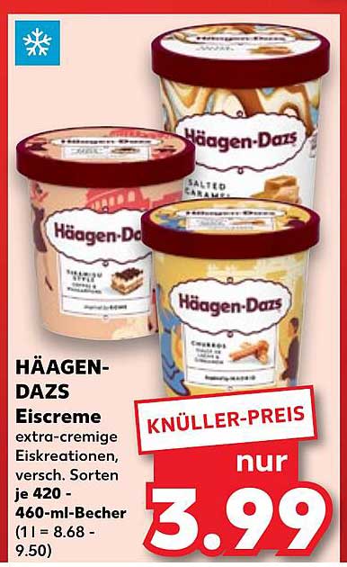Häagen-Dazs Eiscreme Extra-Cremige Eiskreationen, Versch. Sorten ...