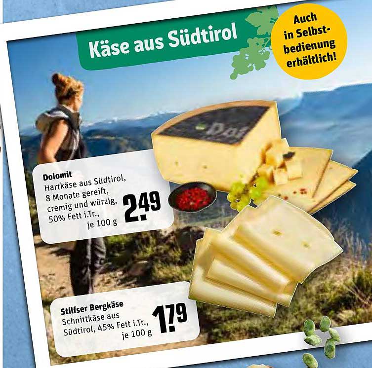 Käse Aus Südtirol - Dolomit Und Stilfser Bergkäse Angebot bei REWE Kaufpark