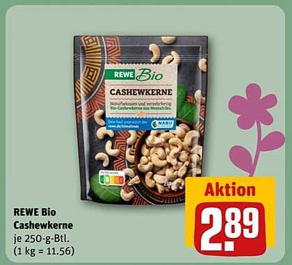 Rewe Bio Cashewkerne 250 G Angebot bei REWE Center