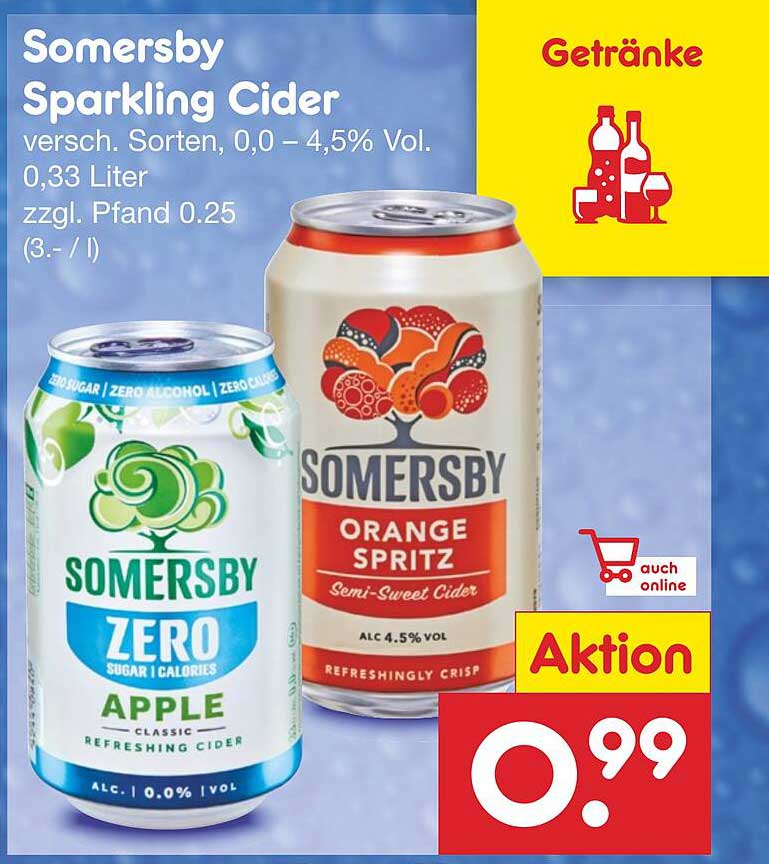 Somersby Sparkling Cider – Verschiedene Sorten, 0,33 Liter Angebot bei ...