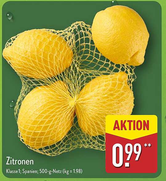 Zitronen 500-G-Netz, Klasse 1 - Spanien Angebot bei Aldi Nord
