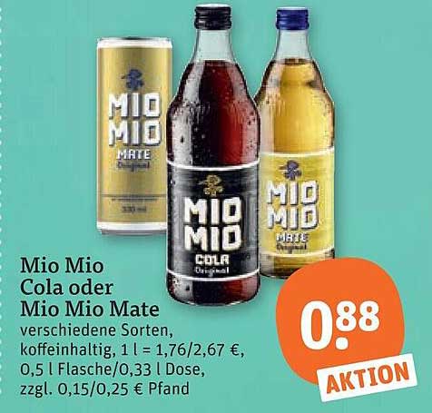 Mio Mio Cola Oder Mio Mio Mate Verschiedene Sorten Angebot bei tegut ...