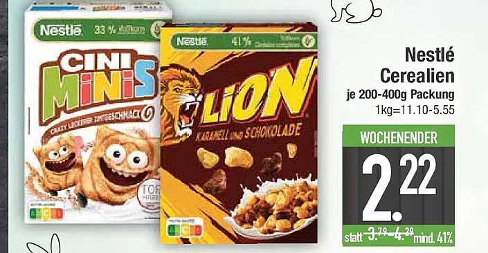Nestlé Cerealien Je 200-400G Packung Angebot bei E-Center - ProspektGuru.de