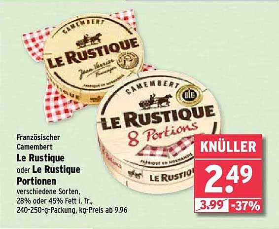 Französischer Camembert Le Rustique Oder Le Rustique Portionen 8 Port ...