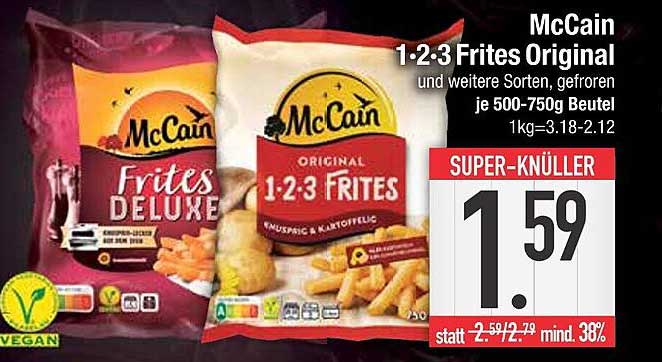Mccain 1-2-3 Frites Original Und Weitere Sorten, Gefroren Angebot bei Edeka