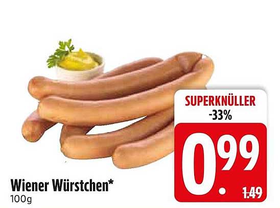 Wiener Würstchen* 100G Angebot bei Edeka - ProspektGuru.de
