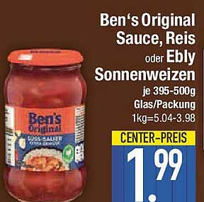 Ben's Original Sauce, Reis Oder Ebly Sonnenweizen 395-500G Angebot bei ...