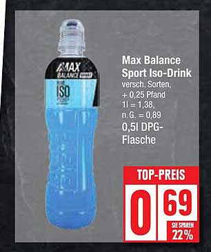 Max Balance Sport Iso-Drink Angebot bei Edeka
