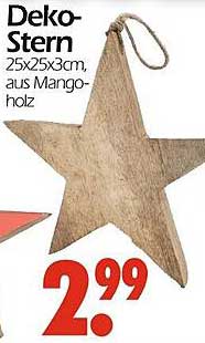 Deko-Stern - 25X25X3Cm, Aus Mangoholz Angebot bei Wreesmann ...