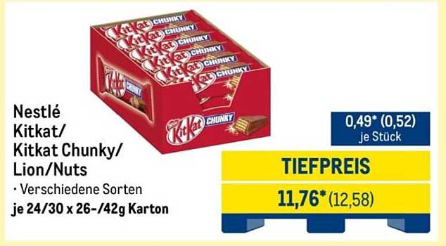Nestlé Kitkat/ Kitkat Chunky/ Lion/Nuts - Verschiedene Sorten Angebot ...