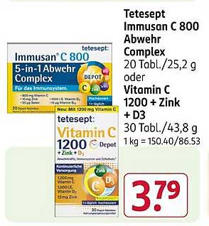 Tetesept Immusan C 800 Abwehr Complex Angebot bei Rossmann ...