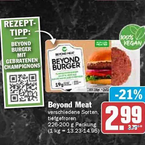 Beyond Meat Verschiedene Sorten, Tiefgefroren 226-200 G Packung Angebot ...