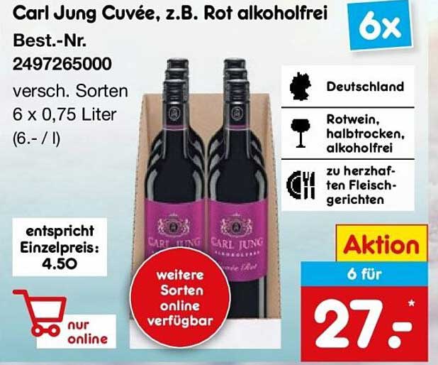Carl Jung Cuvée, Z.b. Rot Alkoholfrei Angebot bei Netto Marken-Discount ...