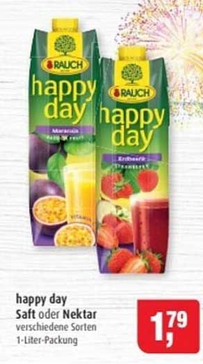 Happy Day Saft Oder Nektar Verschiedene Sorten 1-Liter-Packung Angebot ...
