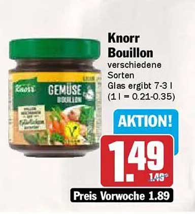 Knorr Bouillon Verschiedene Sorten Angebot bei Hit - ProspektGuru.de