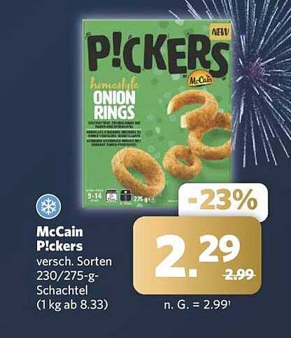 Mccain Pickers Versch. Sorten 230/275-G-Schachtel Angebot bei Combi ...