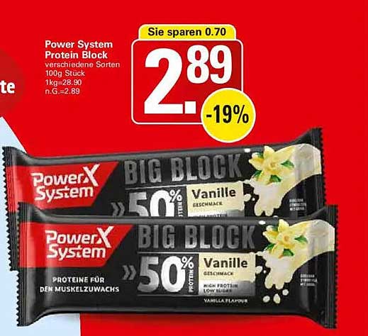 Power System Proteinriegel Verschiedene Sorten 40/45G Stück 1Kg=Ab 28. ...