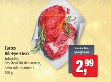 Zartes Rib-Eye-Steak Entrecôte, Das Steak Für Den Kenner, Natur Oder ...