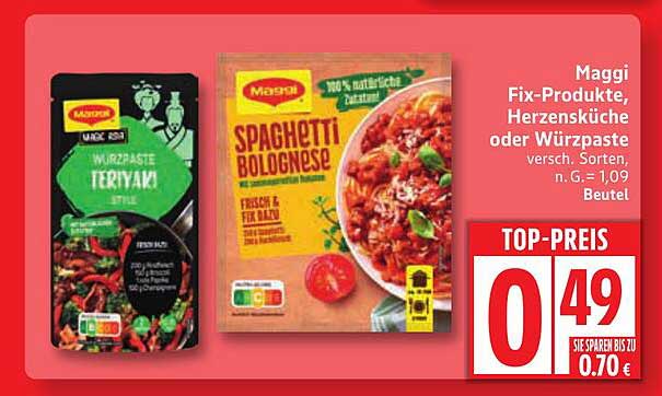 Maggi Fix-Produkte, Herzensküche Oder Würzpaste Versch. Sorten, N.g ...