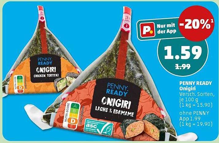 Penny Ready Onigiri Versch. Sorten, Je 100 G Angebot bei Penny ...