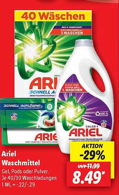 Ariel Waschmittel Angebot bei Lidl