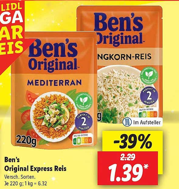 Ben's Original Express Reis Angebot bei Lidl