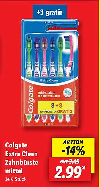Colgate Extra Clean Zahnbürste Mittel Angebot bei Lidl