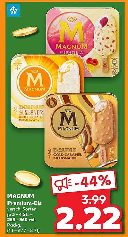 Magnum Premium-Eis Versch. Sorten Angebot bei Kaufland