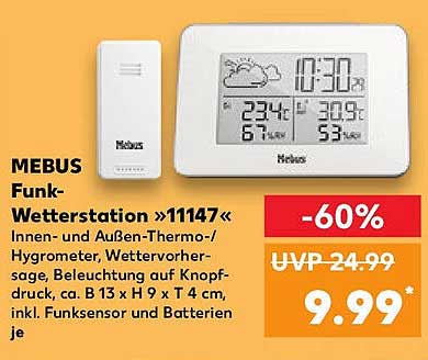 Mebus Funk-Wetterstation »11147« Angebot bei Kaufland - ProspektGuru.de