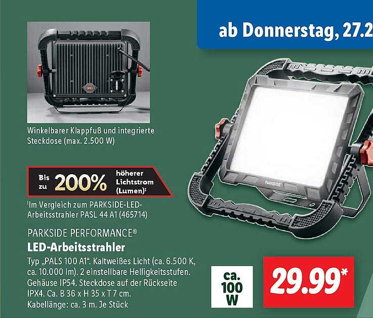 Parkside Performance® Led-Arbeitsstrahler Angebot bei Lidl ...