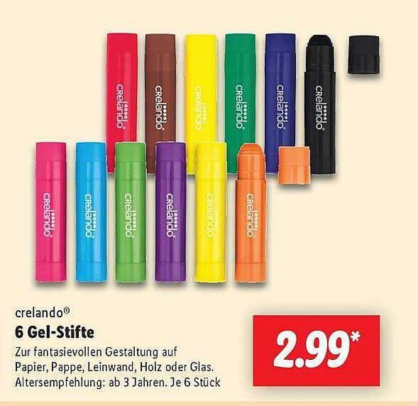 Crelando® 6 Gel-Stifte Angebot bei Lidl