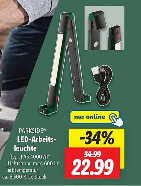 Parkside® Led-Arbeitsleuchte Angebot bei Lidl - ProspektGuru.de