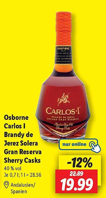 Osborne Carlos I Brandy De Jerez Solera Gran Reserva Sherry Casks ...