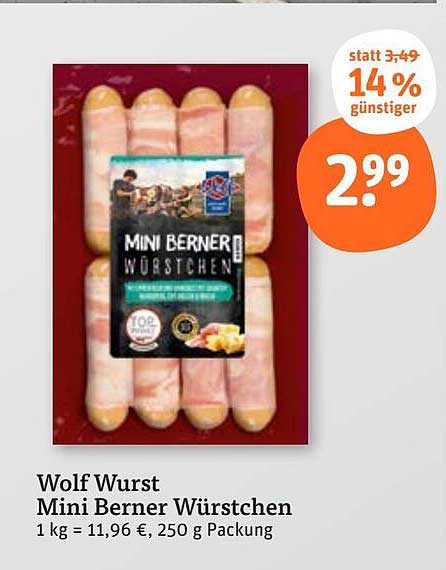 Wolf Wurst Mini Berner Würstchen Angebot bei tegut