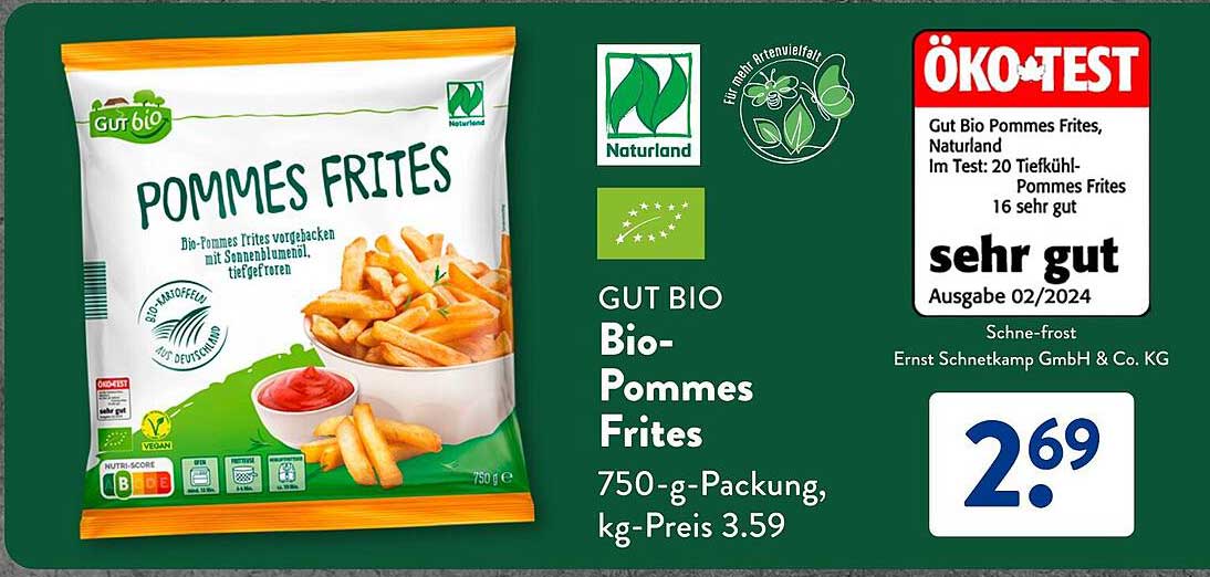 Gut Bio Bio-Pommes Frites Angebot bei Aldi Süd