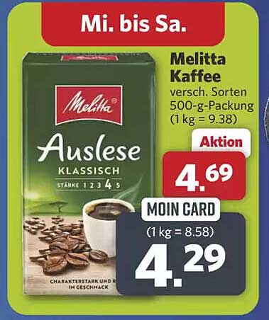 Verwunderlich Melitta Kaffee Angebot Rewe Ebenbild