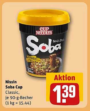 Nissin Soba Cup Classic Angebot bei REWE Center - ProspektGuru.de