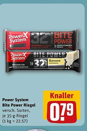 Power System Bite Power Riegel Angebot bei REWE Center - ProspektGuru.de