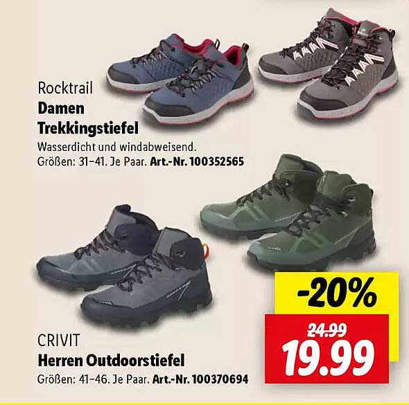 Rocktrail Damen Trekkingstiefel Crivit Herren Outdoorschuh Angebot bei ...
