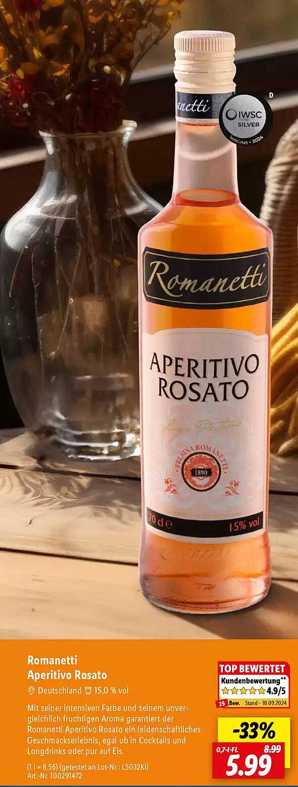 Romanetti Aperitivo Rosato Angebot bei Lidl