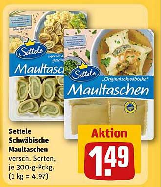 Settele Schwäbische Maultaschen Angebot bei REWE Center