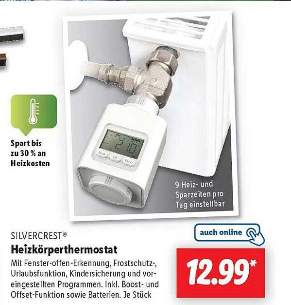 Silvercrest Heizkörperthermostat Angebot bei Lidl