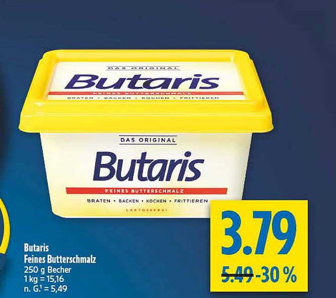 Butaris Feines Butterschmalz 250 G Becher Angebot bei diska ...