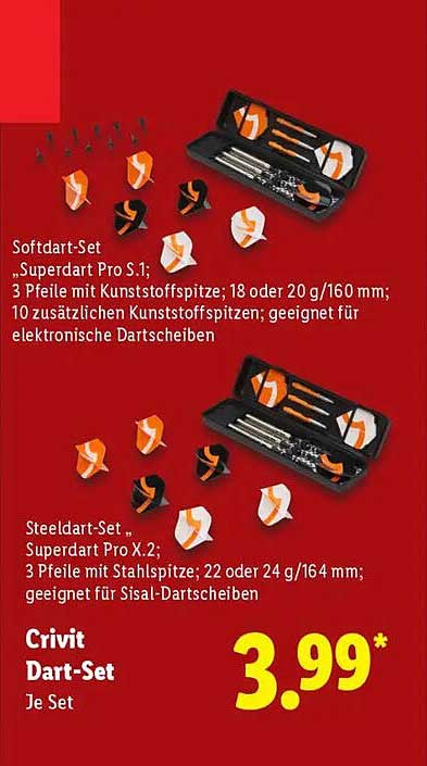 Crivit Dart-Set – Superdart Pro S.1 | Superdart Pro X.2 Angebot bei ...