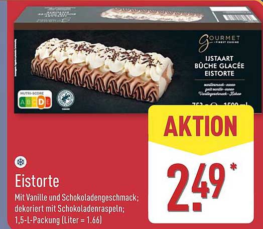 Gourmet Eistorte Mit Vanille- Und Schokoladengeschmack Angebot bei Aldi ...