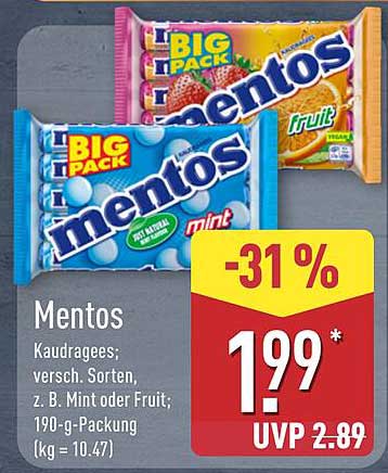 Mentos Kaudragees - 190-G-Packung In Verschiedenen Sorten Angebot bei ...